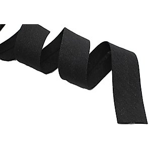 Lakesstory Wide Single Fold Bias Tape Hem Facing - 3 Yds. x 7/8" Black Binds Straight or Curved Edges on Seams and Hems