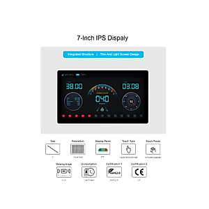 waveshare 1024 × 600 Resolution 7inch IPS Display Integrated Thin and Light Touch Screen for Raspberry Pi,Jetson Nano,Windows PC,Support Windows/Linux/Android System,170° Wide Viewing Angle