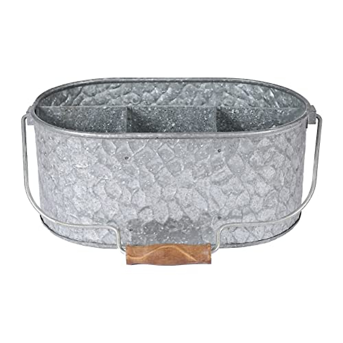 Galvanized bucket,Utensil Caddy,Tin ware décor,Utensils caddy,Picnic utensil holder caddy,Cutlery Caddy,Flatware caddy,Galvanized Utensil caddy,Galvanized Storage bins,Outdoor utensil -Natural