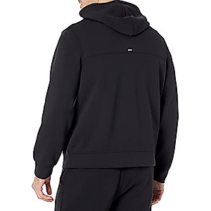 Amazon Essentials Men's Active Sweat Zip Through Hooded Sweatshirt (Available in Big & Tall), Black, Large