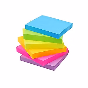 Early Buy Pop Up Sticky Notes 3x3 Refills Self-Stick Notes 6 Pads, 6 Bright Colors, 100 Sheets/Pad (6 Bright)