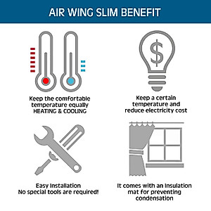 AIR WING Slim, Length & Angle Adjustable Air Conditioner Deflector helps Cooling/Heating Air Circulation, Anti Blast, Wind Baffle and Direction, Anti-Condensation