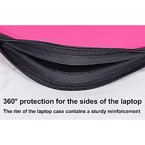 Inntzone Laptop Sleeve 13.3 Inch Foldable Slim Case Lightweight Bag Notebook Computer Carrying Flip Cover (Pink)