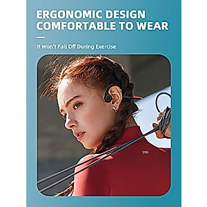 OCTANDRA Sense Bone Conduction Open-Ear Bluetooth Sport Headphones with Mic IP56 Sweat Resistant Wireless Earphones for Running Cycling Walking Fitness & Workouts (X7) (White & Grey)