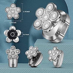 MOTLATA 6D Replacement Shaver Heads Bald Head Shaver Replacement Blades Waterproof Mens Electric Shaver Replacement Heads Electric Razor Replacement Blades Shavers for Men Replacement Head