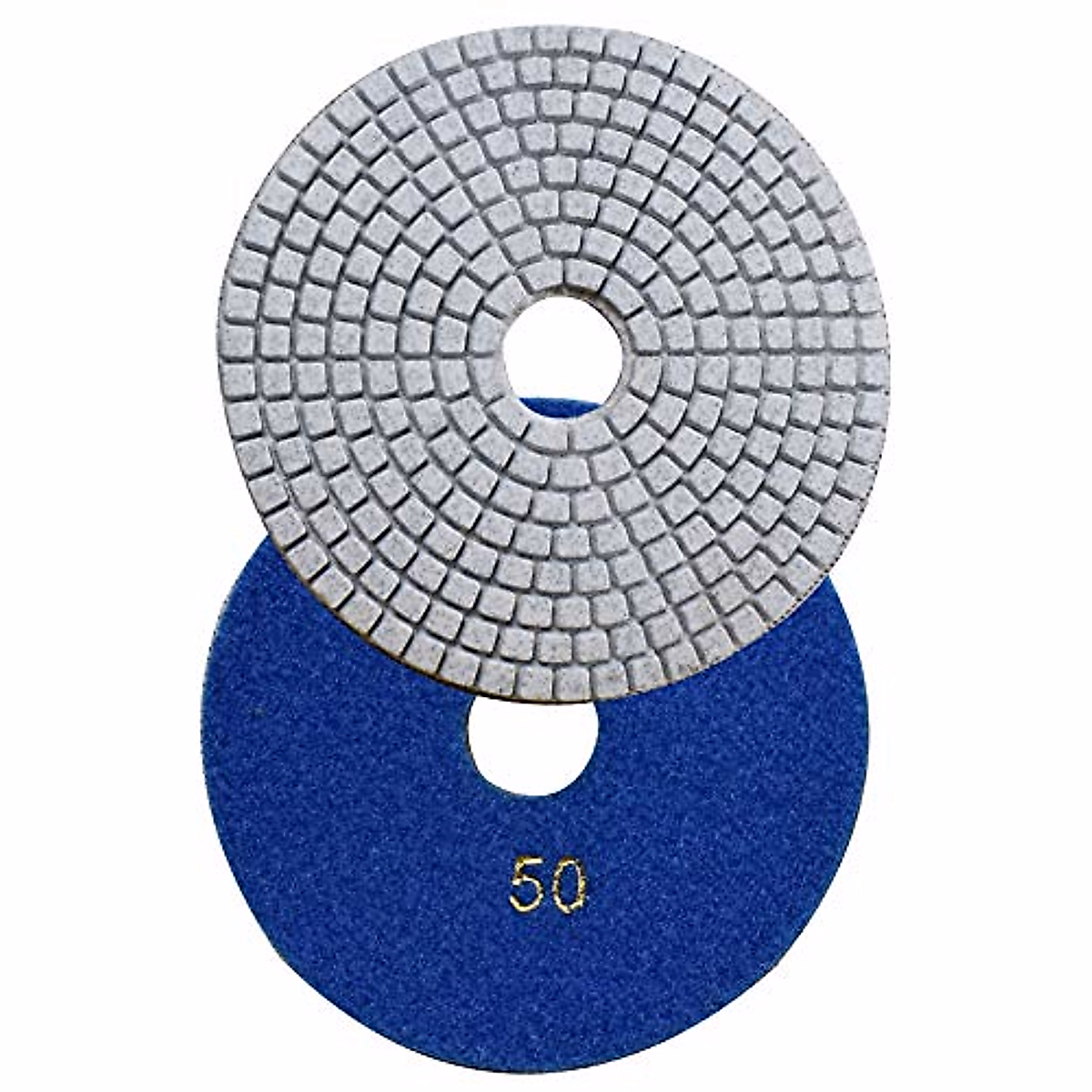 Konfor 5 Inch Wet Diamond Polishing Pads - 7 Piece Set for Marble Granite Concrete Countertop Glass Engineered Stone
