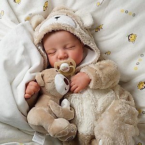 BABESIDE Lifelike Reborn Baby Dolls Boy - 17-Inch Baby Soft Body Realistic-Newborn Baby Doll Full Body Vinyl Real Life Baby Dolls with Toy Accessories