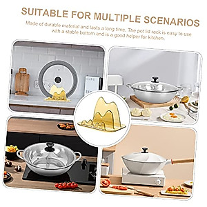YARNOW Pot Lid and Spatula Holder Household Gadgets Pot Lid Stand Pot Lid Holder Pan Cover Holder Pan Cover Stand Kitchen Spoon Stand Home Pan Organizer Plastic One Body Bracket