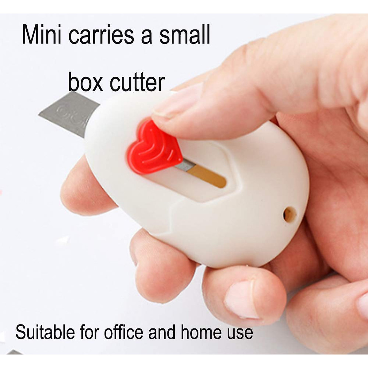 AKOAK 4 Pcs Mini Carry-on Small Box Cutter Durable Paper Cutting Small Knife Cute Sharp Envelope Opening Knife Retractable Utility Knife Suitable for Office and Home Use（random color）