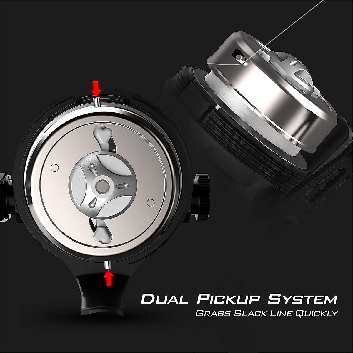 KastKing Brutus Spincast Fishing Reel,Reversible Handle for Left or Right Casting.