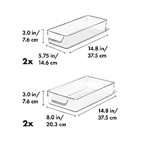 OXO Good Grips 4-Piece Fridge Storage Bin Starter Set