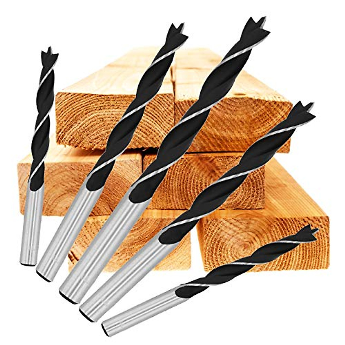 Brad Point Drill Bit Set 1/8 Inch 10Pcs Spur Point Stubby Woodworking Drill Bits