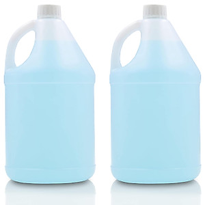 WUWEOT 2 Pack 1 Gallon HDPE Plastic Jugs, Empty Bottle Jug with Child Resistant Airtight Lids for Home and Commercial Use, Water Storage Containers for Water, Soaps, Detergents, Liquids