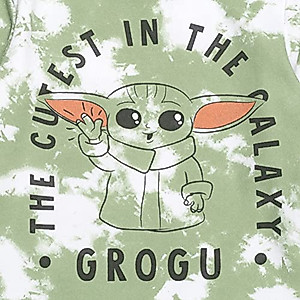 STAR WARS The Mandalorian The Child Little Boys Fleece Sweatshirt and Pants Set Tie Dye Green/Grey 7-8