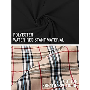 SaphiRose Women's Long Hooded Rain Jacket Outdoor Raincoat Windbreaker(Black,Medium)