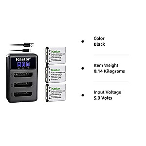 Kastar Battery 3-Pack + LCD Triple Charger Replacement for Olympus LI-42B LI-40B, Fujifilm NP-45 NP-45A NP-45B NP-45S, Nikon EN-EL10, Kodak KLIC-7006, Casio NP-80, Pentax D-Li63 D-Li108, Ricoh DS-6365