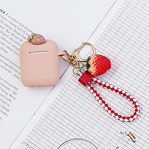 Wonhibo for Airpod Case, Cute Kawaii Cover for Airpods 1 and 2 Generation with Keychain (Strawberry)