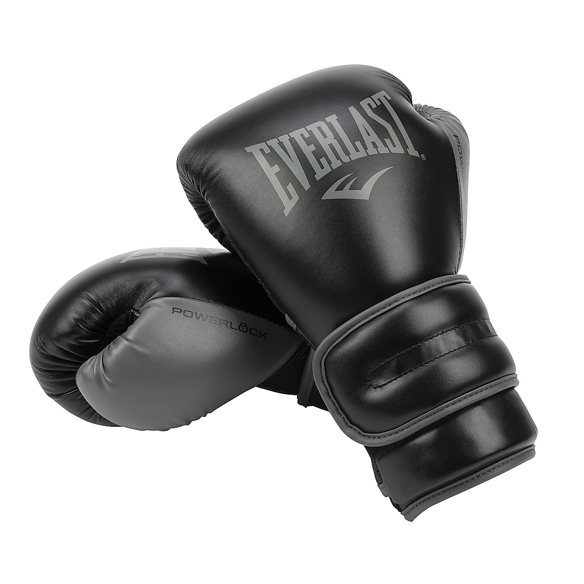 Everlast Powerlock 2 Hook & Loop Pro Training Gloves | Fight Training Gloves | Hook and Loop with Five-Layer Foam & Wrist Support | Heavy Bag & Fitness Training (Black/Gray,16Oz)