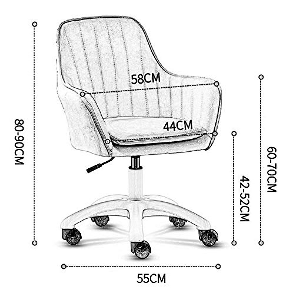 ECBETCR Chair Desk Office Chair Home Office Mid Back Computer Desk Chair Swivel Lumbar Support Task Chair, Ergonomic Office Swivel Chair with Armrest (Dark Green, Dark Blue, New Blue)