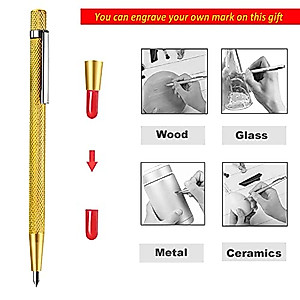 Carpenter Pencils, Construction Pencils with Pencil Sharpeners Center Punch Mechanical Carpenters Pencil Woodworking Scribing Tools Set for Carpentry Welders, 5pcs