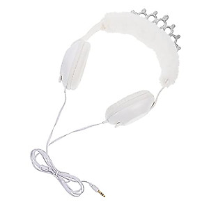 SOLUSTRE Headset Girl Children Earphone Mm White Reduction Ear Over Kid Tablet Boy Noise Laptop Wired Travel Comfortable Gaming Adorable Headphone Child Head Shape for Crown Decorative