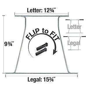 Officemate Universal Hanging File Frame, Letter and Legal Size, Rails 24 to 27, Steel, 1 Set (91966)