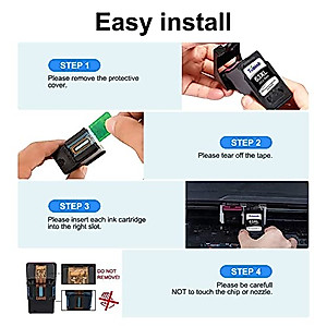 63XL Ink Cartridge Combo Pack Compatible for HP63 HP Ink 63 Black XL HP Printer Ink Cartridges for HP Envy 4520 4512 4516; Officejet 5252 3830 3833 4655 5255 Printer(1 Black, 1 Color)