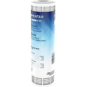 Pentair OMNIFilter RS19 Sediment Water Filter, 10-Inch, Standard Whole House Screen Mesh Sediment Replacement Cartridge, 10" x 2.5", 150 Micron, White