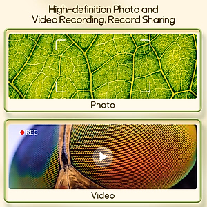 Portable Digital Microscope for Kids, Pocket Handheld Microscope Camera with 2'' Inch Screen, Educational Science Christmas Birthday Gifts for Age 3 4 5 6 7 8 9 10 11 12 Girls Boys - Orange