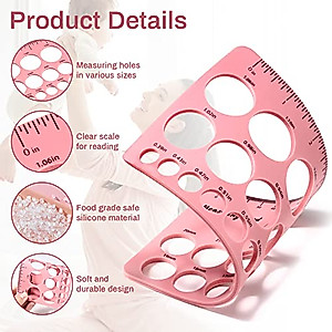 KRX Nipple Ruler for Flange Sizing,Accurate Nipples Size Measurement Precision Tool for Breast Pump,Soft Silicone Sizer for New Moms,with 2 Nursing Pads