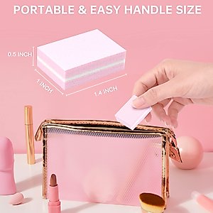 Mini Nail Buffer Blocks, 100/180 Grit Sponge Buffing Sanding Block File Manicure Tools Bulk 50Pcs (Pink)