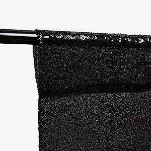 Black Backdrop Curtain Glitter Curtains 4 Panels 2ftx8ft Black Shimmer Wall Backdrop Curtains for Party Fabric