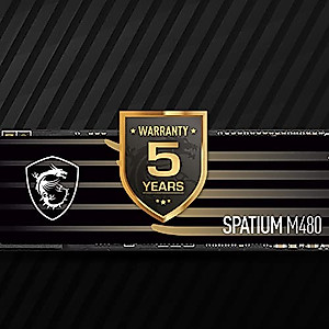 MSI SPATIUM M480 PCIe 4.0 NVMe M.2 1TB Internal SSD PCIe Gen4 NVMe 1.4 3D NAND 1400 TBW (SPATIUM M480 PCIe 4.0 NVMe M.2 1TB)