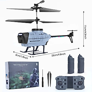 VATOS Remote Control Helicopter, 2.4GHz Obstacle Avoidance Aircraft with Altitude Hold and LED Light, 3.5CH RC Helicopter with Gyro Stabilizer, Support One Key Take Off/Landing Indoor to Fly