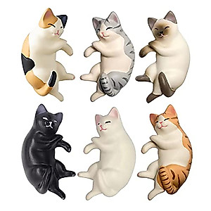 Cute 6 Pack Fun Cat Refrigerator Magnets Office Magnet Cute Magnets for Fridge 3D Cat Refrigerator Magnet Set 6 Pack,Decoration for Kitchen,House,Office,Whiteboard