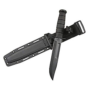 KA-BAR #1213 Black Straight Edge Knife / Hard Sheath