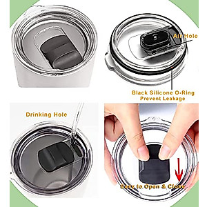 Maiwj 2 Pack Magnetic Tumbler Lids, 20 oz Replacement Lids for YETI Rambler, Ozark Trail, Old Style Rtic, Tumbler Lids Magnetic Slider Switch Spill Proof Tumbler Cover (20oz)