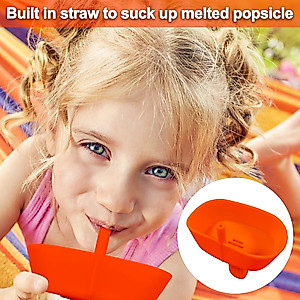 5PCS Drip Free Popsicle Holder, Reusable Silica gel Popcical Holder, Silicone burr-free safety Mess Free Frozen Treats Holder with Straw Popsicle Holder for Kids (5 colors)