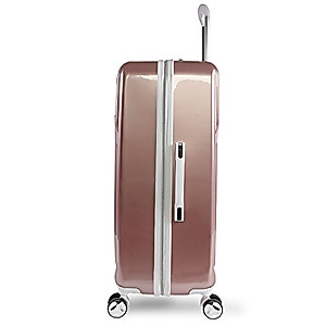BEBE Women's Luggage Stella 29" Hardside Check in Spinner, Telescoping Handles, Rose Gold, One Size