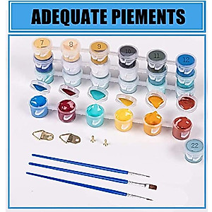 AOSGEDY 6 Pack Paint by Numbers,Paint by Numbers for Adults Kids Beginner, Adult Paint by Number DIY Landscape Oil Painting for Home Wall Decor 12X16 Inch