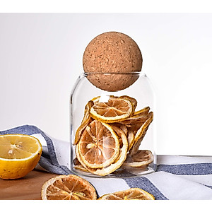 550ML/18Oz round cork glass bottle sealed jar nut storage jar coffee bean jar round transparent