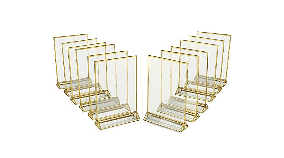 Super Star Quality Acrylic Frames with Gold Borders - Pack of 12