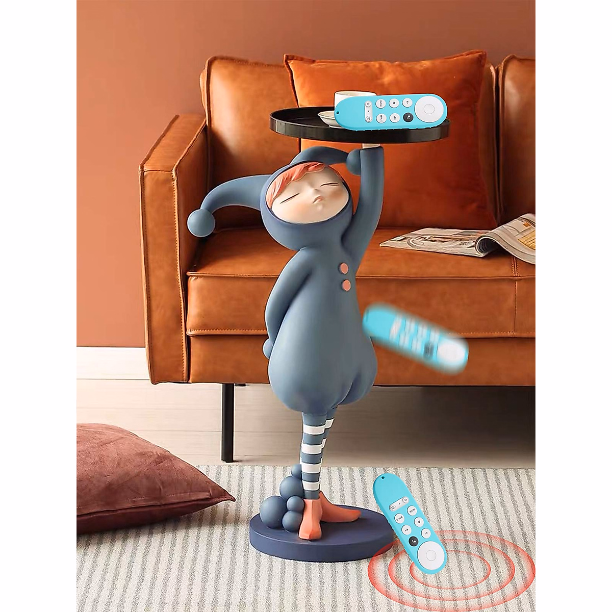 Glow Remote Cover Replacement for Google Chromecast TV 2020 Release Voice Remote, 2-Pack Silicone Protective case with Lanyard (Mint Green and Glow Green)