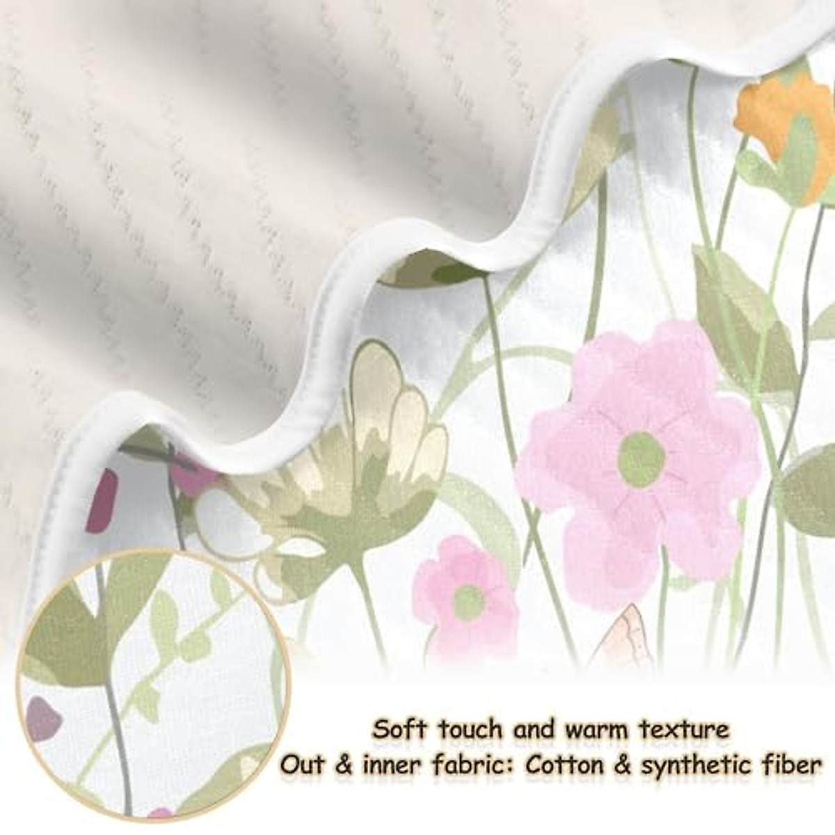 Kigai Flower Bird Baby Blanket for Boys Girls, Swaddle Blankets Soft Cozy Nursery Receiving Blankets Travel Blanket Throw Blankets for Toddler Newborn, 30 x 40 Inch