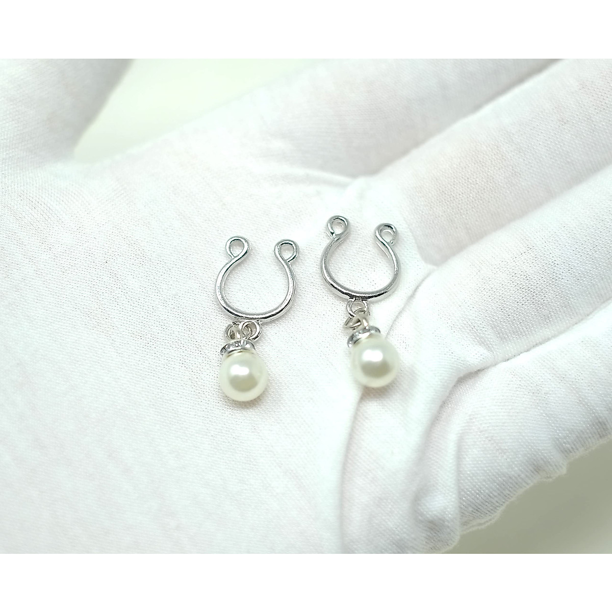 ShowJade Peal Non Piercing Nipple Clamps Clips On Ring Fashion Sexy Breasts Nipple Jewelry