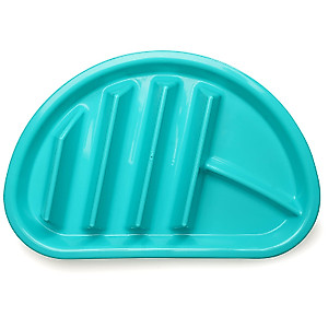 Stephanie Imports MADE IN USA Set of 3 Taco Serving Plastic Plates With Side Compartments in Teal, Red and Lime Green (BPA-Free, Microwave and Dishwasher Safe)