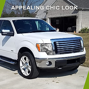 AUTOSAVER88 Headlight Assembly Compatible with 2009-2014 Ford F150 Pickup OE Direct Replacement Headlamp Chrome Housing Clear Lens with Chrome Trim