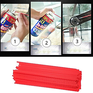 200 Pieces Spray Can Straws,Plastic Replacement Spray Can Extension Straw (Red)
