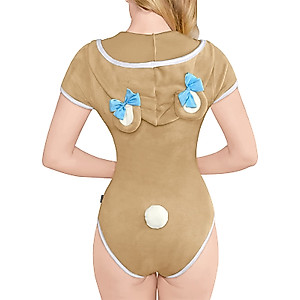 Littleforbig Cotton Romper Onesie Pajamas Bodysuit - Snuggle Bear Onesie XS Brown