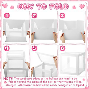 Thyle 12 Pcs Transparent Balloon Boxes Clear Balloon Boxes with 99 Letters for Baby Shower Gender Reveal Grad Birthday Party Bridal Wedding Anniversary Backdrop Decoration (White)